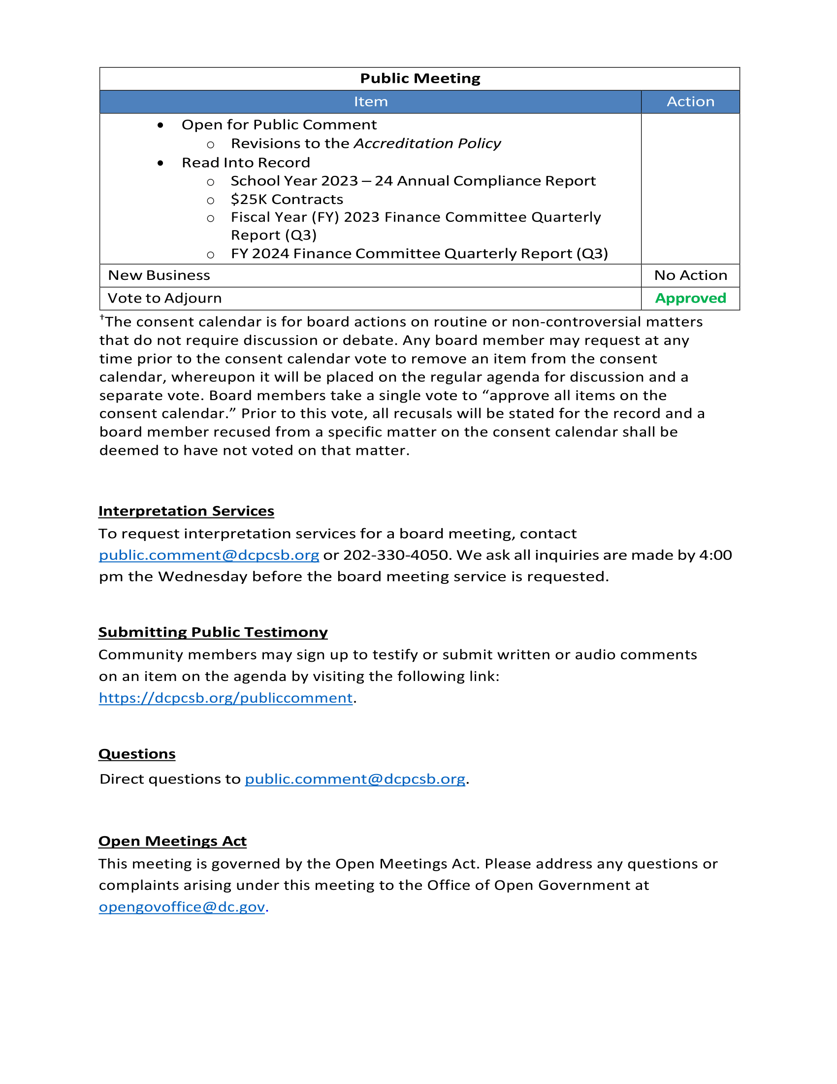 Board Meeting August 2024 Dc Pcsb